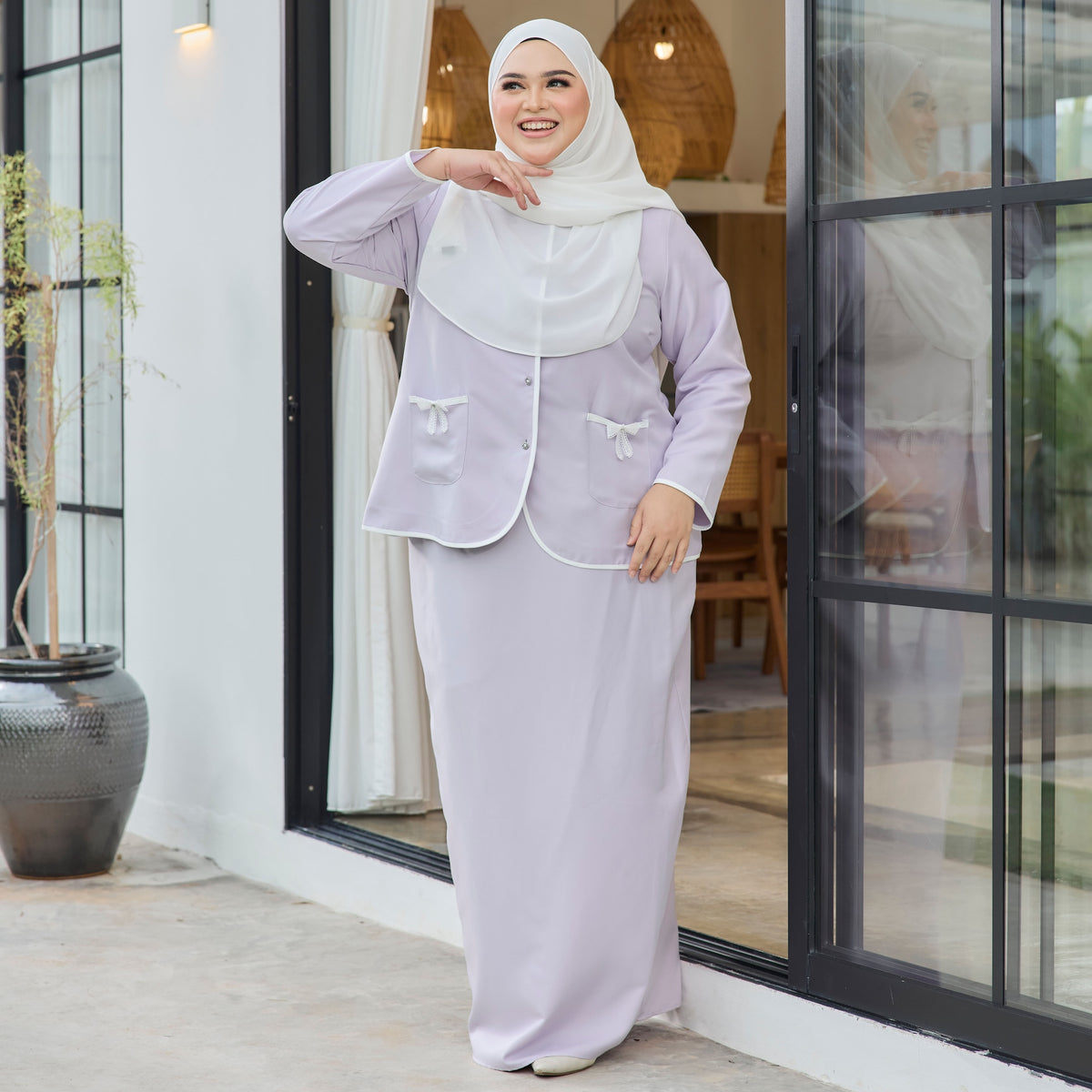 Damir Tapered Kurung Set - Lilac – YOUWEARMODESTY