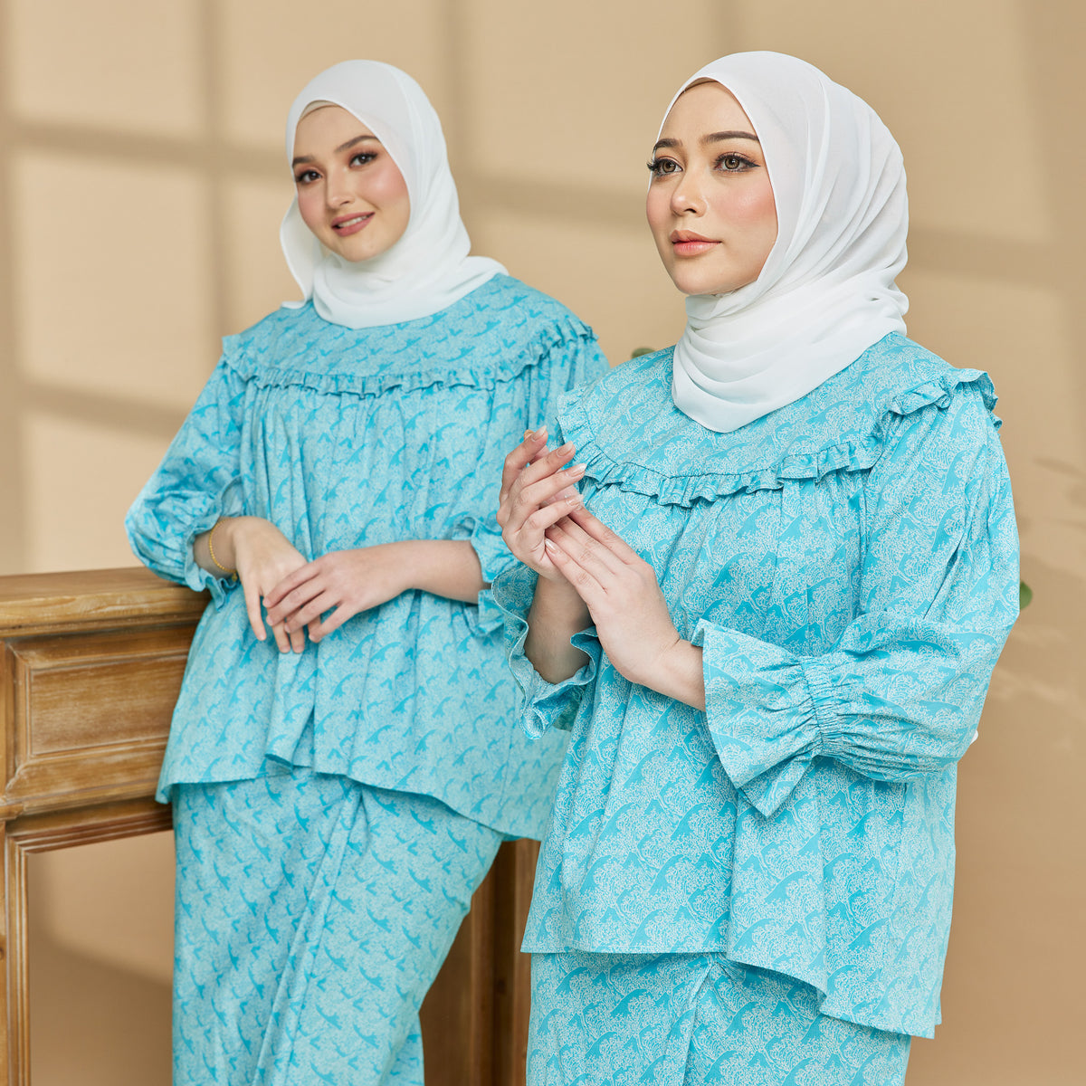 Shamra Kurung Set - Turquoise Wave – YOUWEARMODESTY